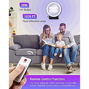 Bug Zapper Indoor, Mosquito Killer Electronic Insect Killer with Drawer, Timing and Remote Control, 860 Sq ft Coverage Fly Trap for Insects, for Home Garden Backyard, Kitchen Camping