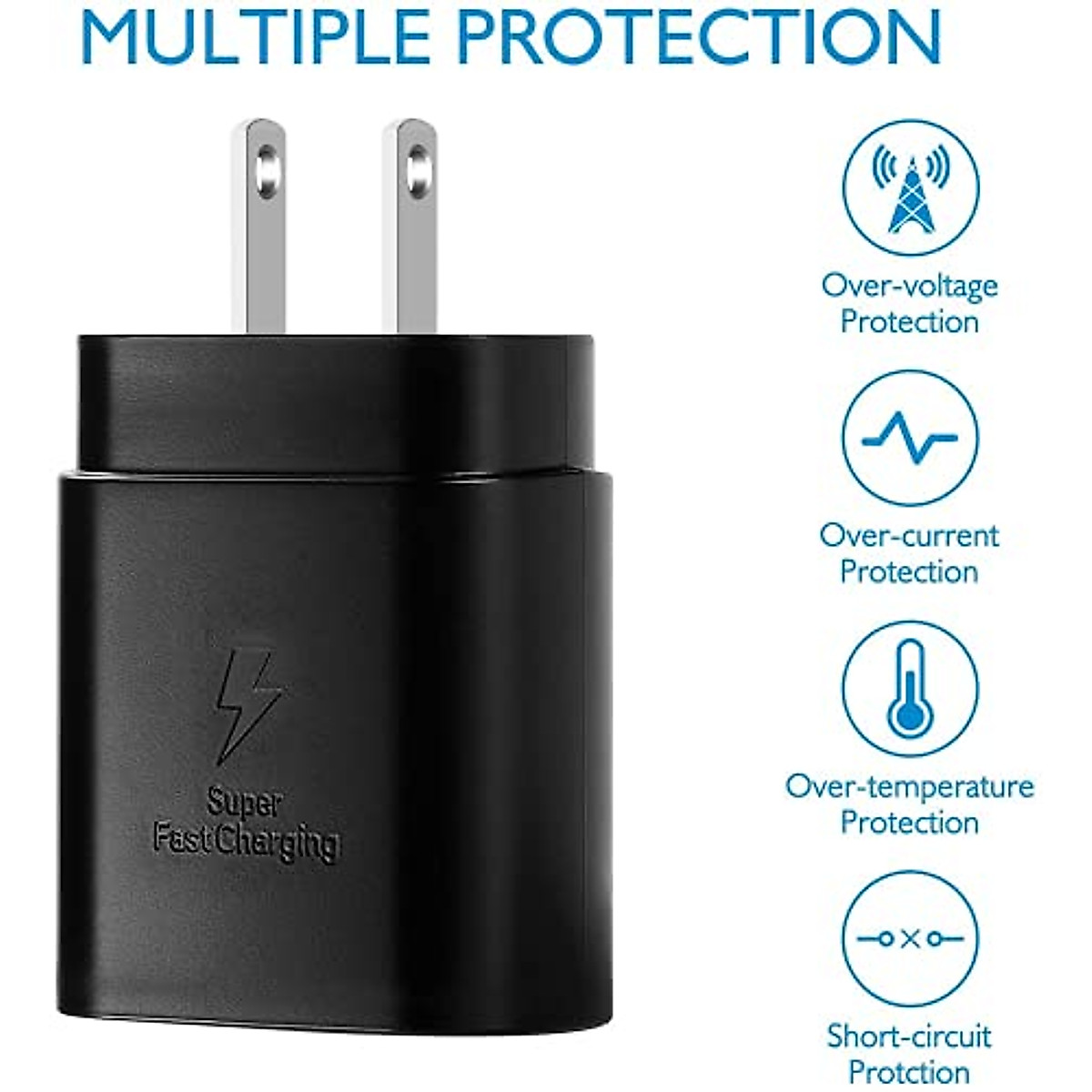 Fast Adaptive Wall Adapter 25W Charger for LG V60 ThinQ 5G UW with 4FT (1.2M) UrbanX USB C PD Charging and Data Transfer Cable - Black (US Version with Warranty)