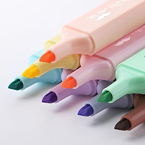 Mr. Pen- Pastel Highlighter, 8 pcs, Tank Style, Chisel Tip, Highlighters Pastel, Bible Highlighter, Aesthetic School Supplies, Cute School Supplies, Aesthetic Cute Highlighters, Highlighters No Bleed