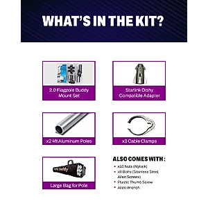 FlagPole Buddy Starlink 2nd Generation Compatible Mounting Kit for RV