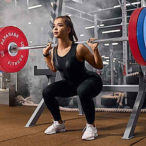 PAPABABE Olympic Bar 7-Foot Solid Chrome Barbell Weights Lifting Power Lifting (2-inch)