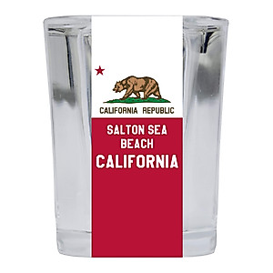 R and R Imports Salton Sea Beach California Souvenir 2 Ounce Square Shot Glass 4 Pack