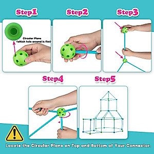 Kids Fort Building Kit 120 Pieces Construction STEM Toys for 5 6 7 8 9 10 11 12 Years Old Boys and Girls Ultimate Forts Builder Gift Build DIY Educational Learning Toy for Indoor & Outdoor