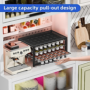 Simple Trending 3-Tier Coffee Pod Holder Rack for K-Cup, 105 Pod Pack Capacity Rack, Metal, Black