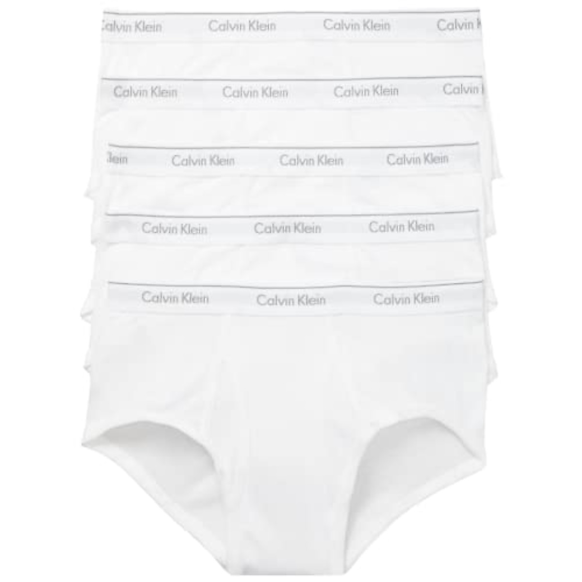 Calvin Klein Men's Cotton Classics 5-Pack Brief, 5 White, Medium