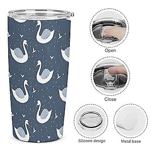 KIOWEIR Duck And Dark Background Stainless Steel Tumbler 20oz With Lid And Straw, Insulated Tumblers Coffee Cup, Travel Mug for Ice Drink & Hot Beverage for Women Men Boys Girls