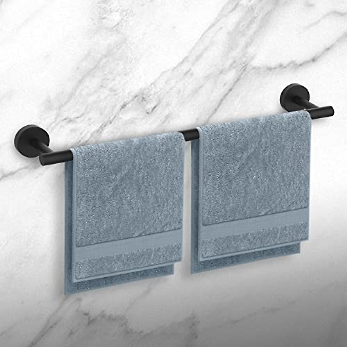 Newfun 24 Inch Matte Black Bathroom Towel Bar,2Pcs Towel Racks for Bathroom Rod Classic SUS304 Stainless Steel Bathroom Towel Holder Wall Mounted