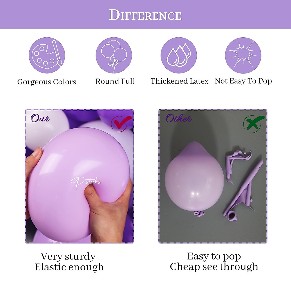 Pateeha Baby Shower Decorations for Girl 140 Pcs Purple Balloon Garland Kit Lavender Metallic Purple Silver Balloon Arch 12 Pcs Butterfly Stickers for Wedding Birthday Party Decorations