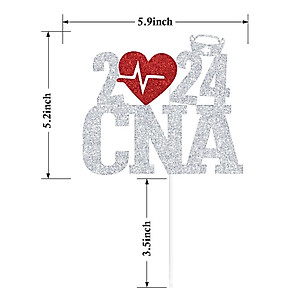2024 CNA Cake Topper, Nurse Décor, Certified Nursing Assistant, Medical Nursing School Graduation Party Decorations Supplies