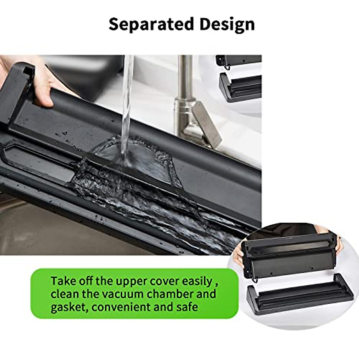 Automatic Vacuum Sealer for Food Savers - Safety Compact Vacuum Sealer Machine with 4 Sealing Modes and Vacuum Seal Bags & Rolls Starter Kit for Food Storage and Sous Vide, Black