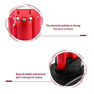 Dosctt 2 Pack 12V 6.0Ah Battery Compatible with Milwaukee M12 Battery XC Lithium 48-11-2411 48-11-2420 48-11-2401 48-11-2402 48-11-2401