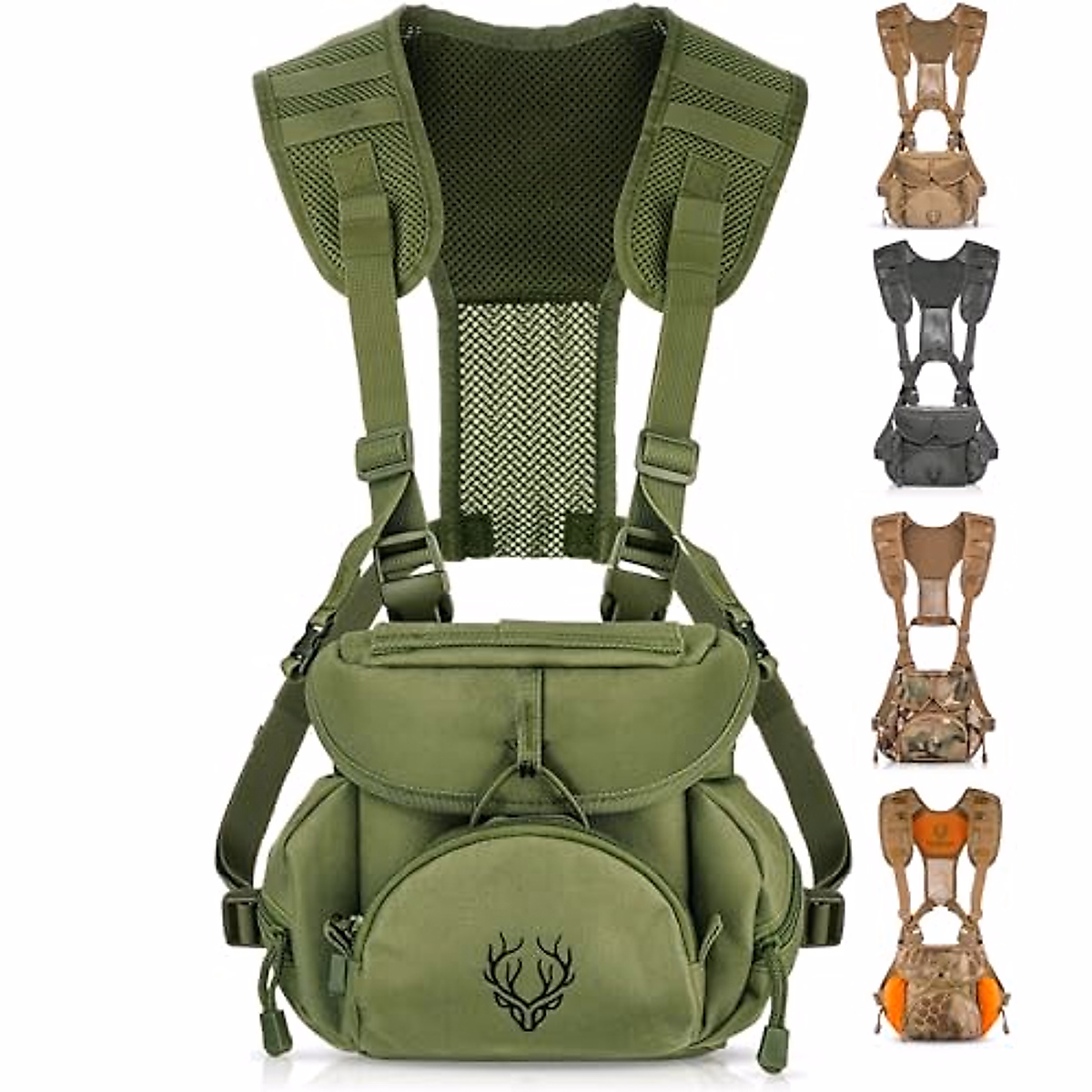 Binocular Harness Chest Pack for Men and Women - Our Bino Harness and case is Great for Hunting, Hiking, and Shooting - Bino Straps Secure Your Binoculars - Holds rangefinders, Phones, Bullets, ect