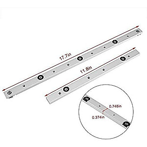 Aluminium Alloy Miter Bar Rail Miter Guage Bar Slider Table Saw Gauge Rod Wood Working Tool(300mm / 11.81inch)
