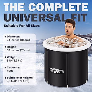 Ice Bath Tub, Ice Bath Tub for Athletes, Cold Plunge Tub Outdoor, Portable Ice Bath Tub, Ice Tub, Ice Cold Therapy Bath Outdoor, Ice Bath Tub For Adults, Cold Plunge Tub