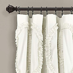 Lush Decor Avon Window Curtain Ivory Panel for Living, Dining Room, Bedroom (Single), 54"W x 84"L, Ivory