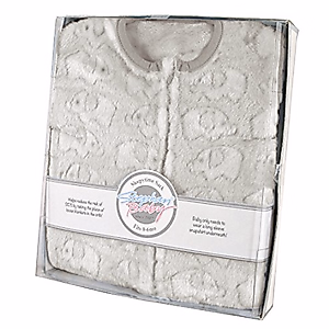 Stephan Baby Snuggle Fleece Sleepy-Time Sack Available in 3 Designs, Gray Elephants, Fits 0-6 Months