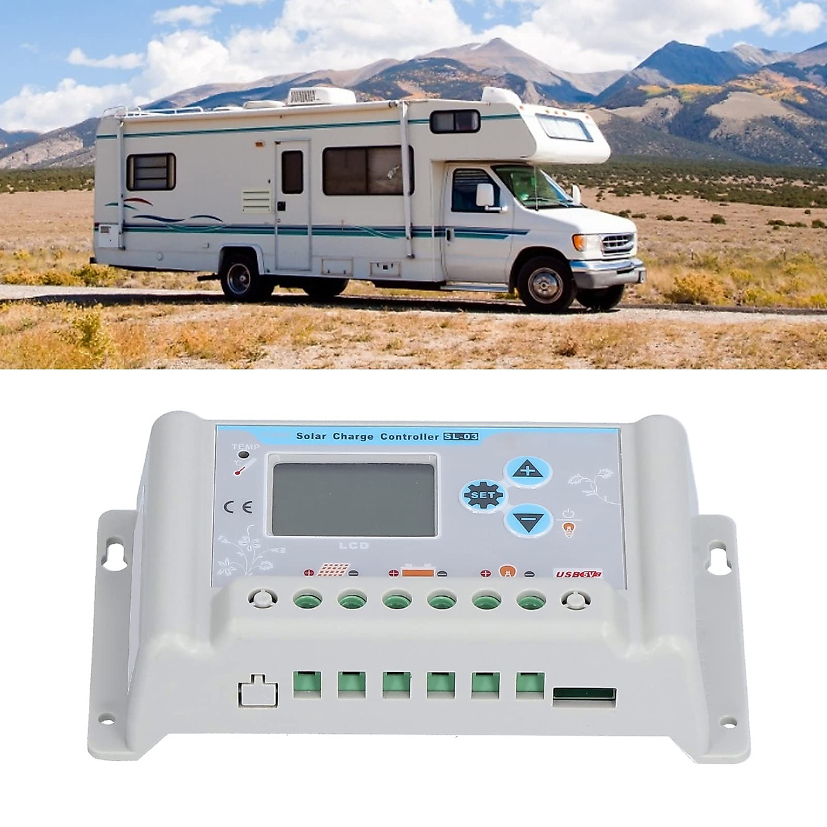 Wincong 10A SL03 LCD Display , Solar & Wind Power Energy Controllers Solar Panel Photovoltaic System Charge and Discharge Controller