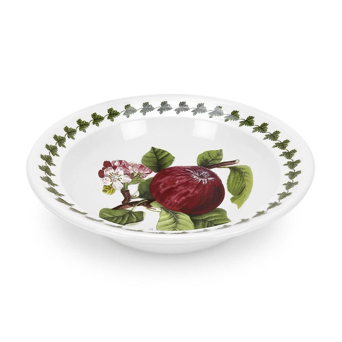 Portmeirion Pomona Collection | Set of 6 | Ceramic Dinnerware Dish Set | Microwave and Dishwasher Safe | Assorted Fruit Motifs | Made in England (Oatmeal/Soup Bowl)