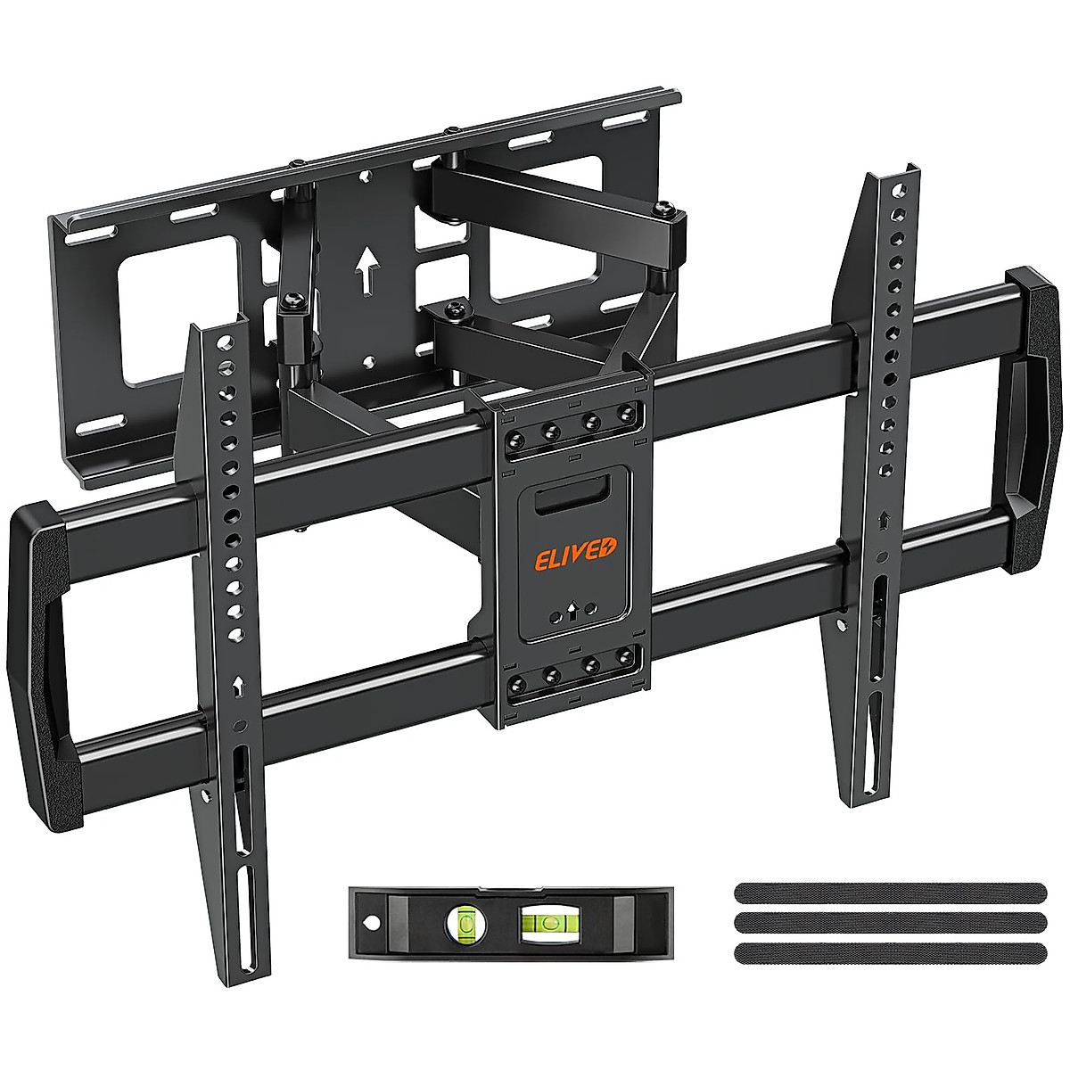 ELIVED TV Wall Mount for Most 42-82 Inch Flat Curved TVs, Full Motion Wall Mount TV Bracket Swivel and Tilt TV Mount with Articulating Arms, Fits 12"-16" Wood Studs, Max VESA 600x400mm, 100 lbs