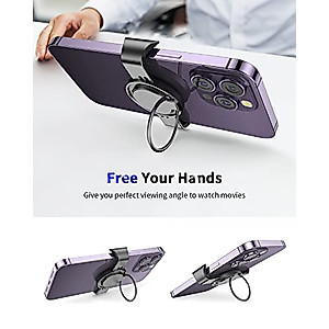 CHEEDAY Magnetic Phone Clamp Mount to Any Metal Surface, [Strong Magnet] Gym Metal Phone Clip Ring Grip for Magnetic Car Holder Compatible with iPhone 12 13 14 Pro Max, Most Phones and Cases, Gray