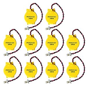 EEMB 10PACK 3V CR2032 CMOS Battery with Wire Leads and MOLEX Connector Computer Replacement Battery for Alienware R1 M18 Area-51 M9700