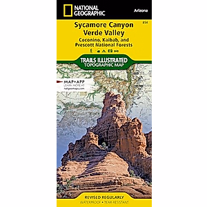 Sycamore Canyon, Verde Valley Map [Coconino, Kaibab, and Prescott National Forests] (National Geographic Trails Illustrated Map, 854)
