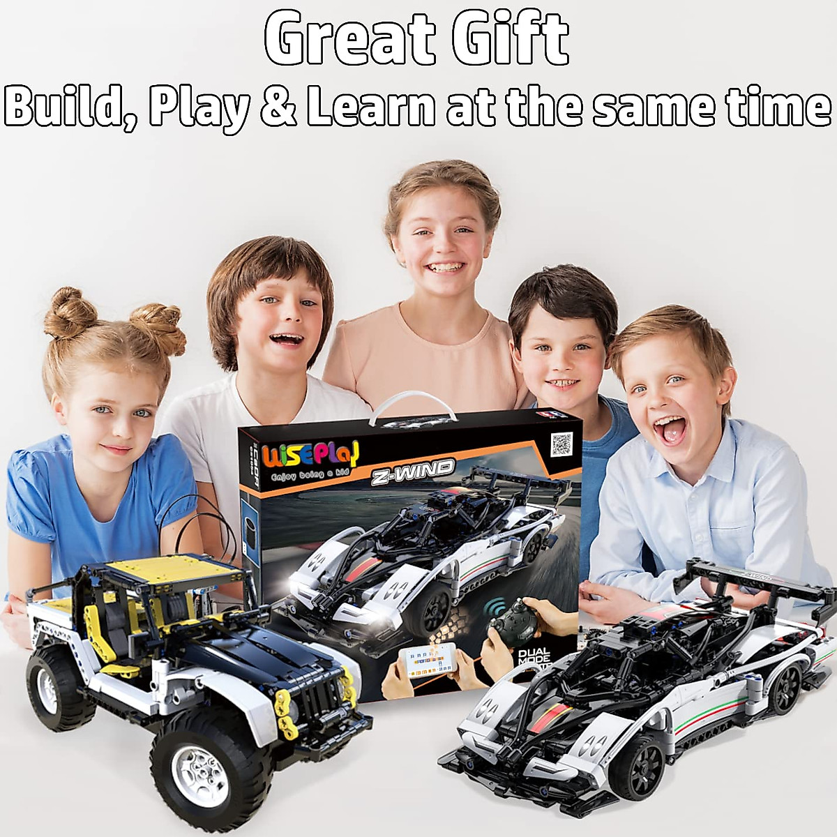 WISEPLAY Model Car Kits to Build for Adults and Kids 9 12 14 Year - STEM Projects for Kids Ages 8 12 16 yr - Build Your Own Remote Control Building Car Kit - Great STEM Building Toy Gifts 457 Pieces