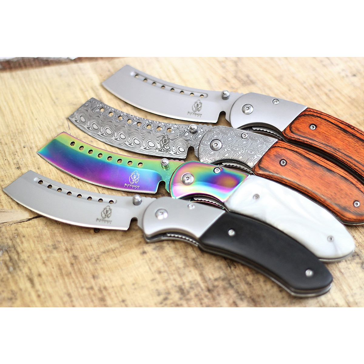 Wartech Buckshot Knives Thumb Open Spring Assisted Cleaver Classic Pocket Knife (PBK219DS)