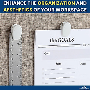 1InTheOffice Cubicle Clips, White Cubicle Pins, Office Clips, Wall Clip for Fabric Panels, (12 Pack)