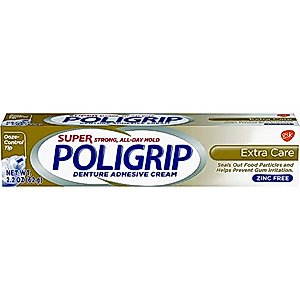 Super Poligrip Extra Care Denture Adhesive Cream with Poliseal - 2.2 oz - 2 pk