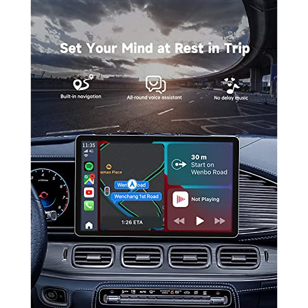Carlinkit CarPlay Ai Box Android 12.0, 8+128G Adapter with Netflix, YouTube, Hulu,Disney+，Ai Box CarPlay Dongle Magic Box Carplay to Stream Media to Car & TV, Wireless CarPlay & Android Auto