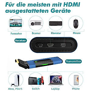 iFoo Wireless HDMI Extender 1080P@60Hz HDMI Transmitter & Receiver kit with HDMI KVM USB Extender for Mouse/Keyboard,0-Latency, Up to 100ft_-H2 pro