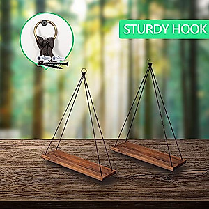 Coral Flower Floating Shelves Rustic Wood Wall Shelf Handmade, for Bedroom Living Room Bathroom Kitchen Office and More, Set of 2