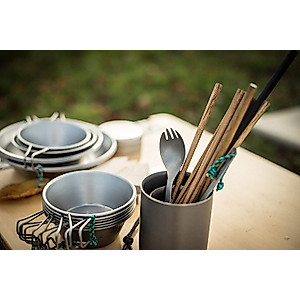 SNOW PEAK Unisex's Spork, SCT-004BL, Japanese Titanium, Ultralight, Compact for Camping, Backpacking, Daily Use, Made in Japan, Lifetime Product Guarantee, Blue, 8 x 2 x 1 Inches