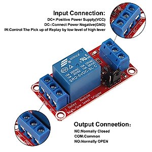 Aoicrie 5Pcs DC 5V 1 Channel Relay Module Board Shield with Optocoupler Isolation Support High or Low Level Compatible Development Board Trigger