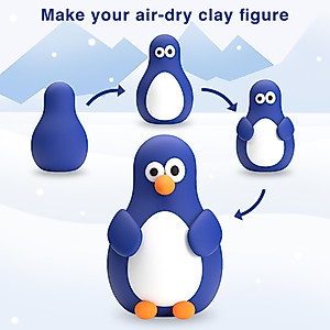 FlyFlag Air Dry Clay Kit - 50 Colors, Soft & Ultra Light, Modeling Clay for Kids with Accessories, Tools and Tutorials