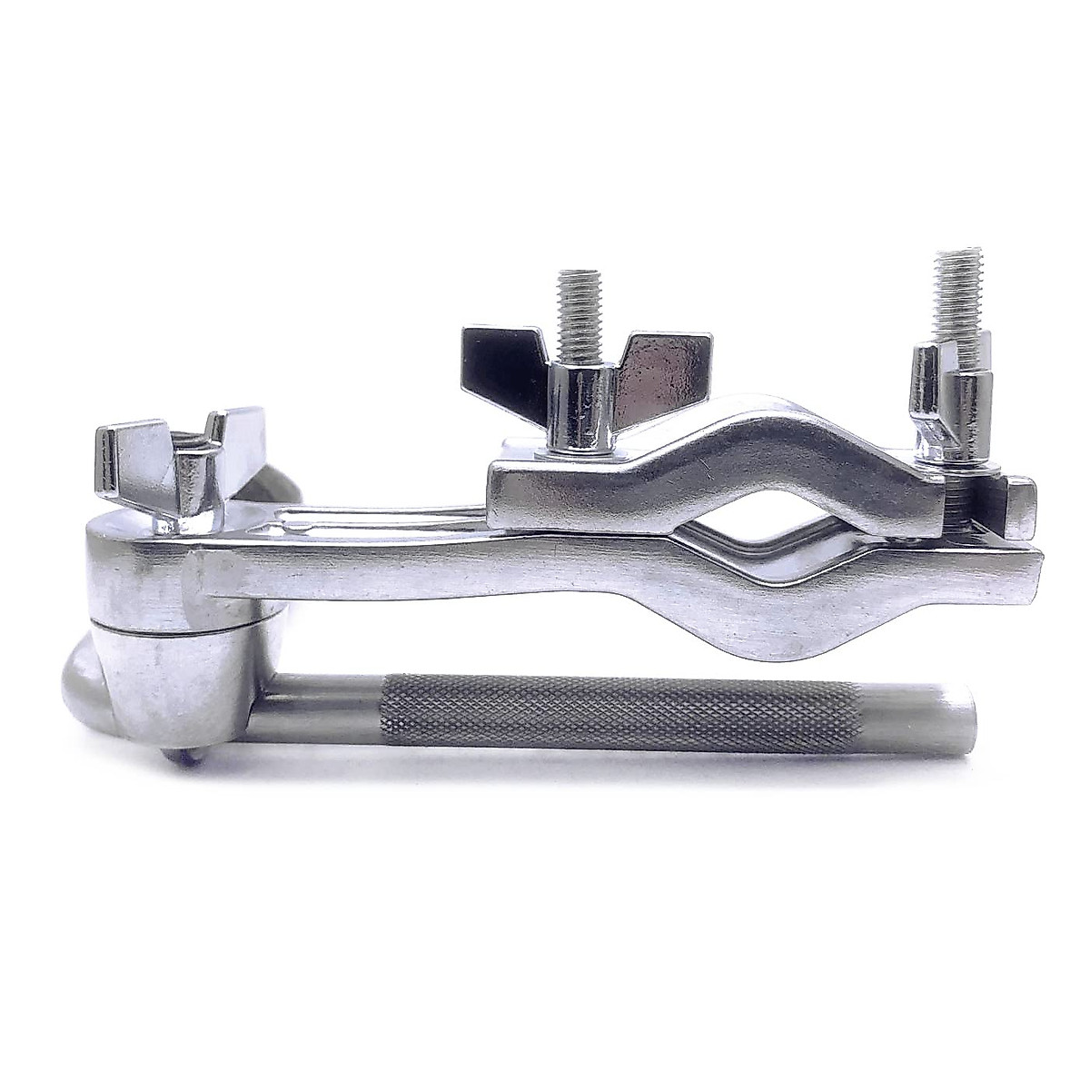 TUOREN Cymbal L-Arm Rod with Bracket Holder Extension Arm Attachment, Cymbal Boom Arm with Drum Set Mounting Clamp, Cymbal Stand Clamp with Boom Arm for Drum Set Accessories Silver