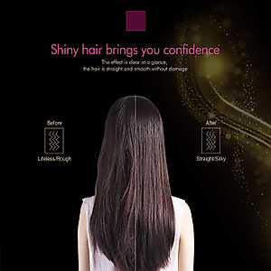 Homfu Electric Hot Comb Hair Straightening Heat Pressing Comb Ceramic Curling Flat Iron Curlers Designed Hair Hot Comb Straightener,Portable Travel Anti-Scald Beard Straightener Press Comb