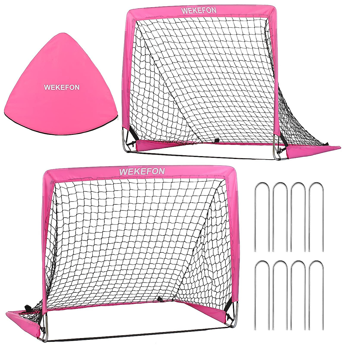 Soccer Goal for Backyard Set of 2 - Size 2.9'x2.4' Portable Pop Up Practice Mini Soccer Goals with Carry Case - Lightweight and Foldable - Ideal for Kids Age 1-8