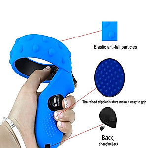 HissKong 1 Pair Controller Protective Case Waterproof and Non-Slip Silicone Cover for Oculus Quest and Oculus Rift S VR Controller Handle - White