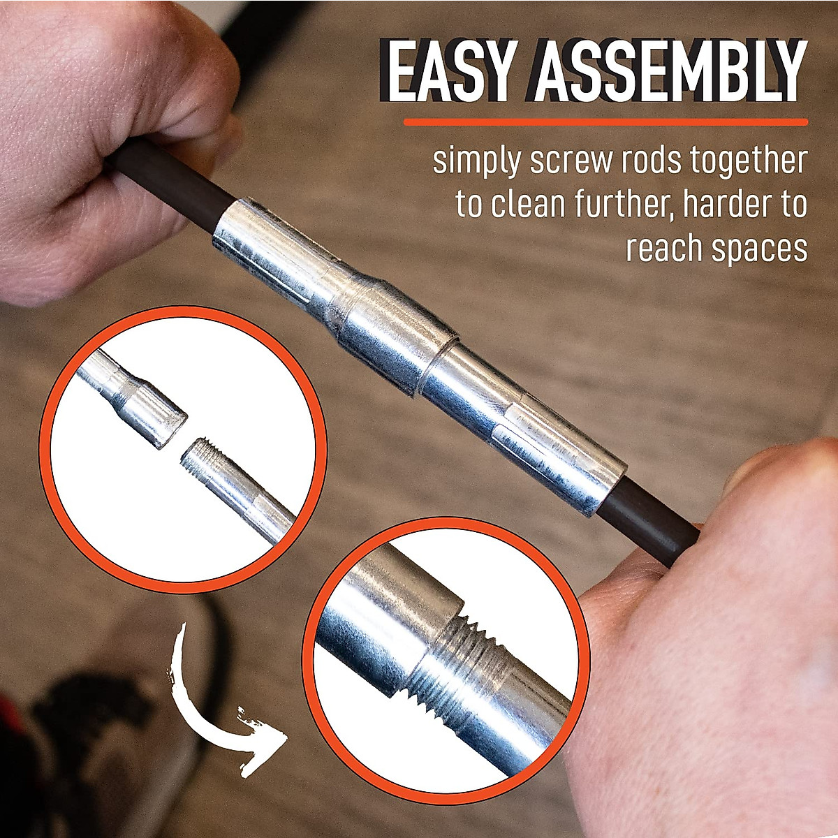 Chromex 6-Inch Chimney Sweeping Brush - Durable Poly Bristles, Standard 1/4" NPT Fitting