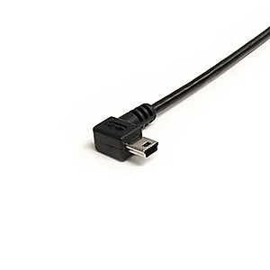 StarTech.com 3 ft. (0.9 m) Right Angle USB to Mini USB Cable - USB 2.0 A to Right Angle Mini B - Black - Mini USB Cable (USB2HABM3RA)