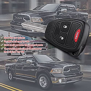 Keyless Entry Remote Control Car Key Fob Replacement for Dodge Ram 1500 2500 3500 2006 2007 2008 Dakota Magnum Durango Nitro Charger Avenger Caliber Jeep Wrangler Patriot Grand Cherokee oht692427aa