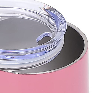 Rayrit 12oz 304 Stainless Steel Vacuum Insulated Cups, Eggshell Cup U Shape Tumbler Cups with Lid, Double Layer Insulation Wine Cup Big Belly Cup for Home Outdoors Drinks Coffee Wine Cocktails (Pink)