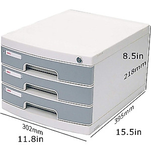 Desktop Drawer Cabinet Flat File Cabinet Storage, Desktop Drawer Cabinet, 3/4/5 Tier Office Supplies Desktop Storage Organizer Box, with Drawer and with Lock. (Size : 3 Draws)
