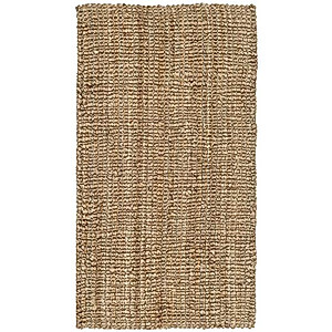 SAFAVIEH Natural Fiber Collection 2' x 4' Natural NF447A Handmade Chunky Textured Premium Jute 0.75-inch Thick Accent Rug