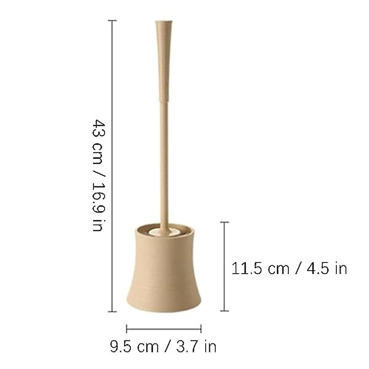 SAAKO Portable Toilet Bowl Brush Floor Standing Toilet Brush Practical Toilet Cleaner Brush with Plastic Long Handle for Bathroom