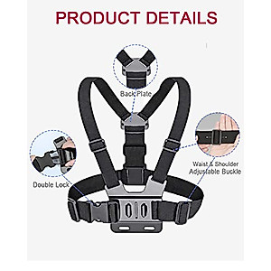 WLPREOE Phone Chest Mount Head Mount Kit, Phone Chest Harness Head Strap for Filming Video, POV/VLOG,Cell Phone Clip Compatible with iPhone 14 13 12 11 Pro Max Plus,Samsung and 4 to 7 inch Phones