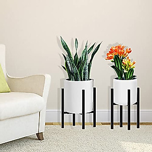 DDPow Plant Stand for 10"-16" Plant Pot, Plant Stand Indoor Outdoor Corner, Adjustable Metal Heavy Duty Plant Stand for Large Pot (Black 1 Pack)
