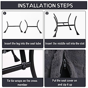 SESHINELL Lazy Chair with Ottoman, Modern Accent Chair Lounge Leisure Sofa Chair with Armrests, Reading Chair and Folding Footstool for Living Room, Bedroom, Office, Plush Navy